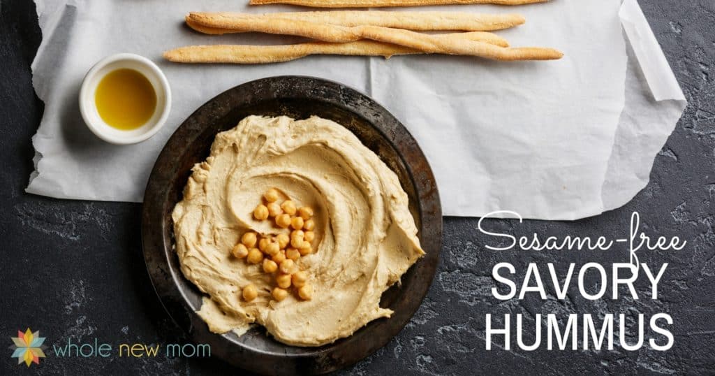 Savory Sesame-free Hummus -- Whole New Mom